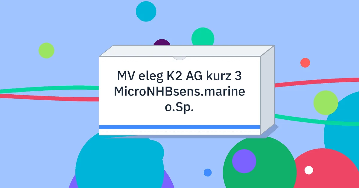 Symbolbild: Packung mit der Aufschrift MV eleg K2 AG kurz 3 MicroNHBsens.marine o.Sp. (PZN 15710374) – Verfügbarkeit und Bezug in Apotheken in Frankfurt am Main