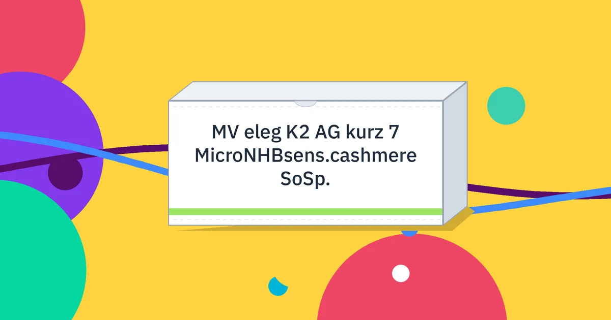 Symbolbild: Packung mit der Aufschrift MV eleg K2 AG kurz 7 MicroNHBsens.cashmere SoSp. (PZN 15709483) – Verfügbarkeit und Bezug in Apotheken in Frankfurt am Main