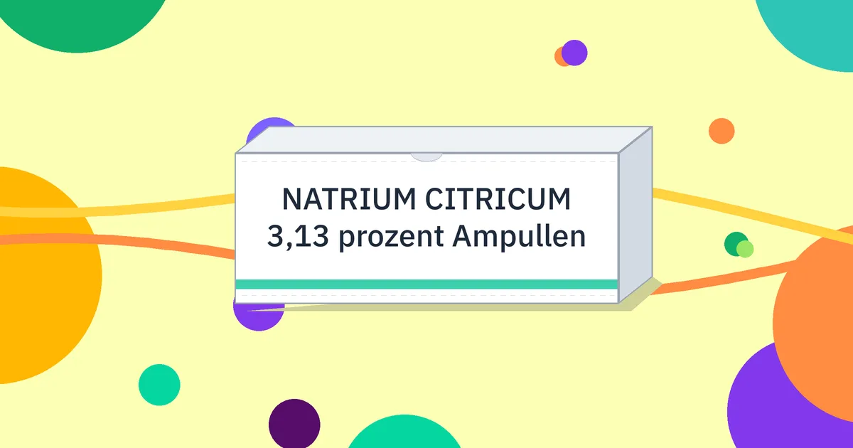 Symbolbild: Packung mit der Aufschrift NATRIUM CITRICUM 3,13 prozent Ampullen (PZN 00702759) – Verfügbarkeit und Bezug in Apotheken in Frankfurt am Main