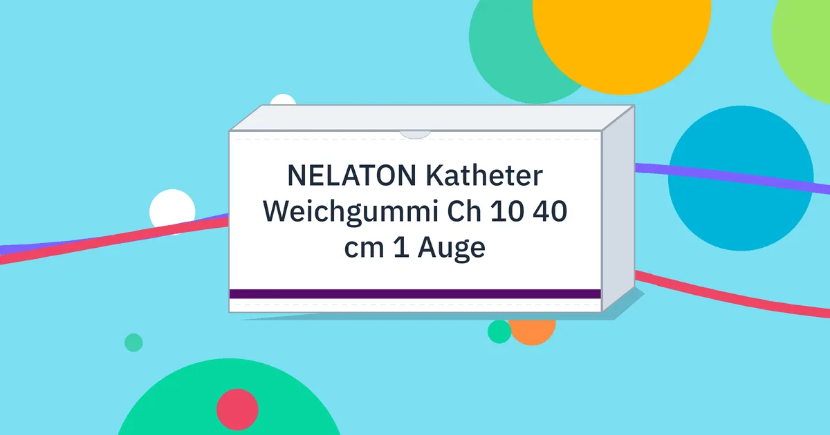 Symbolbild: Packung mit der Aufschrift NELATON Katheter Weichgummi Ch 10 40 cm 1 Auge (PZN 10085813) – Verfügbarkeit und Bezug in Apotheken in Frankfurt am Main