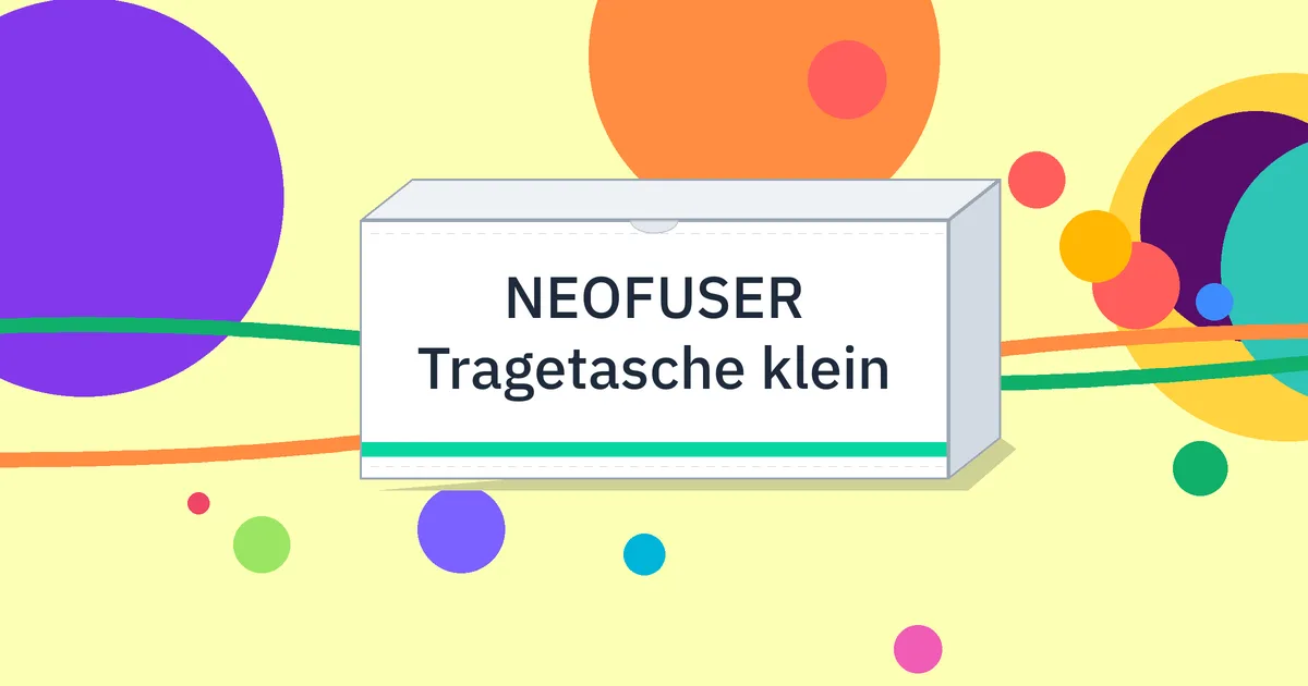 Symbolbild: Packung mit der Aufschrift NEOFUSER Tragetasche klein (PZN 16512570) – Verfügbarkeit und Bezug in Apotheken in Frankfurt am Main