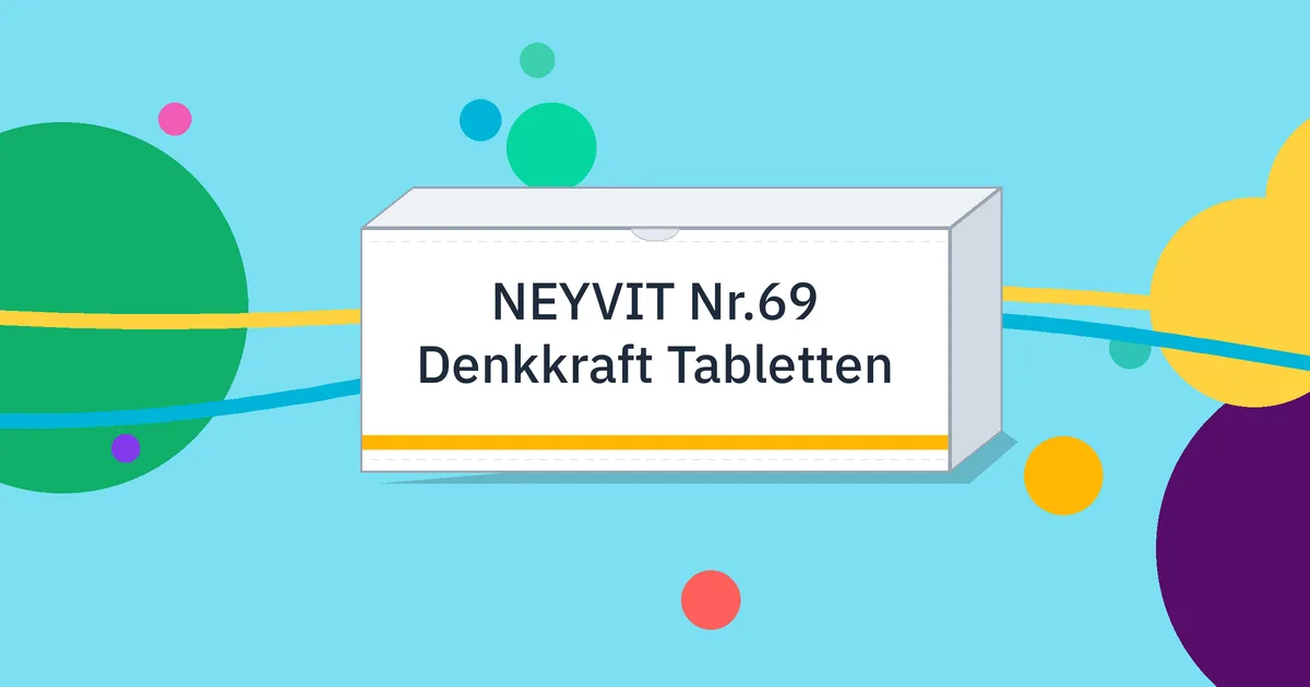 Symbolbild: Packung mit der Aufschrift NEYVIT Nr.69 Denkkraft Tabletten (PZN 18307377) – Verfügbarkeit und Bezug in Apotheken in Frankfurt am Main