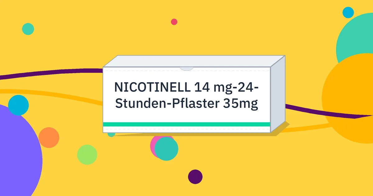 Symbolbild: Packung mit der Aufschrift NICOTINELL 14 mg-24-Stunden-Pflaster 35mg (PZN 19999673) – Verfügbarkeit und Bezug in Apotheken in Frankfurt am Main