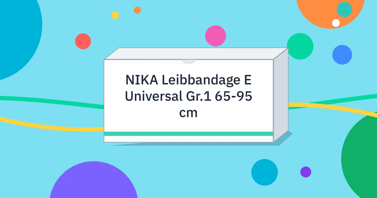 Symbolbild: Packung mit der Aufschrift NIKA Leibbandage E Universal Gr.1 65-95 cm (PZN 18172167) – Verfügbarkeit und Bezug in Apotheken in Frankfurt am Main