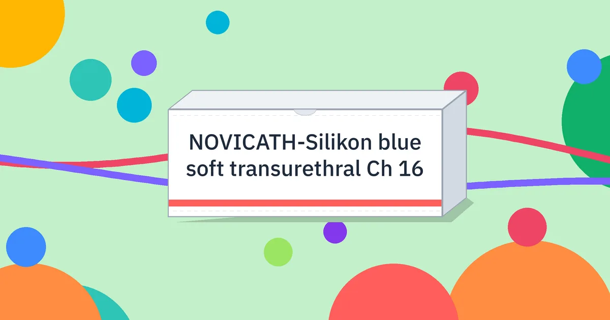 Symbolbild: Packung mit der Aufschrift NOVICATH-Silikon blue soft transurethral Ch 16 (PZN 20836999) – Verfügbarkeit und Bezug in Apotheken in Frankfurt am Main