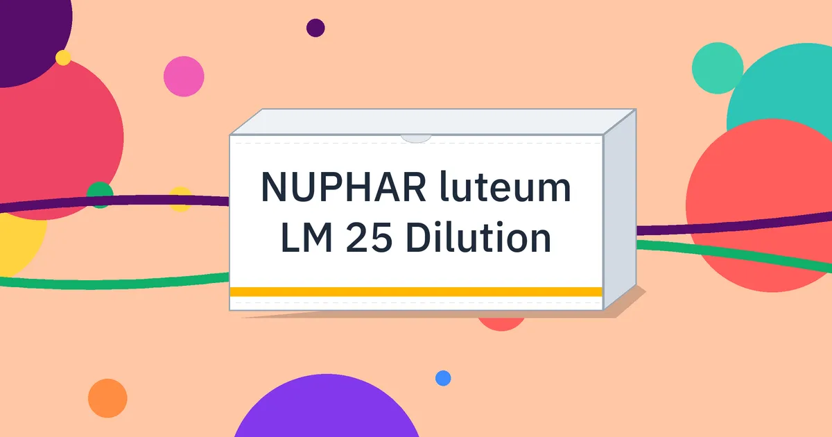 Symbolbild: Packung mit der Aufschrift NUPHAR luteum LM 25 Dilution (PZN 13620655) – Verfügbarkeit und Bezug in Apotheken in Frankfurt am Main
