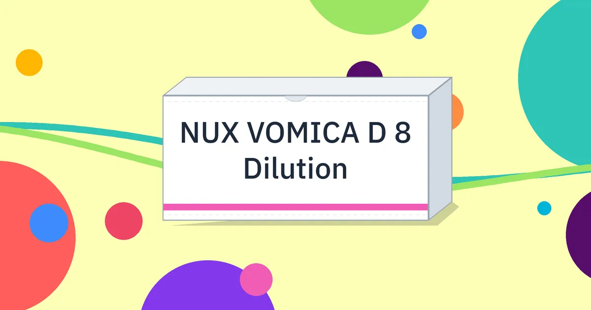 Symbolbild: Packung mit der Aufschrift NUX VOMICA D 8 Dilution (PZN 02402240) – Verfügbarkeit und Bezug in Apotheken in Frankfurt am Main
