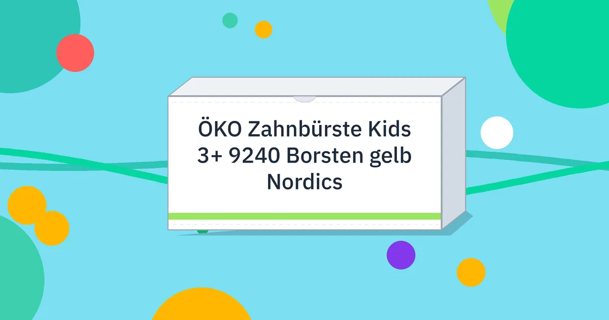 Symbolbild: Packung mit der Aufschrift ÖKO Zahnbürste Kids 3+ 9240 Borsten gelb Nordics (PZN 19513185) – Verfügbarkeit und Bezug in Apotheken in Frankfurt am Main