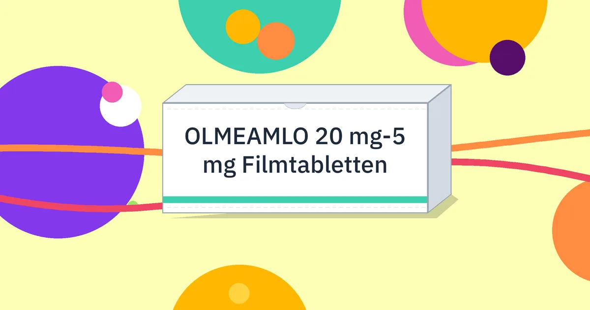 Symbolbild: Packung mit der Aufschrift OLMEAMLO 20 mg-5 mg Filmtabletten (PZN 13724372) – Verfügbarkeit und Bezug in Apotheken in Frankfurt am Main