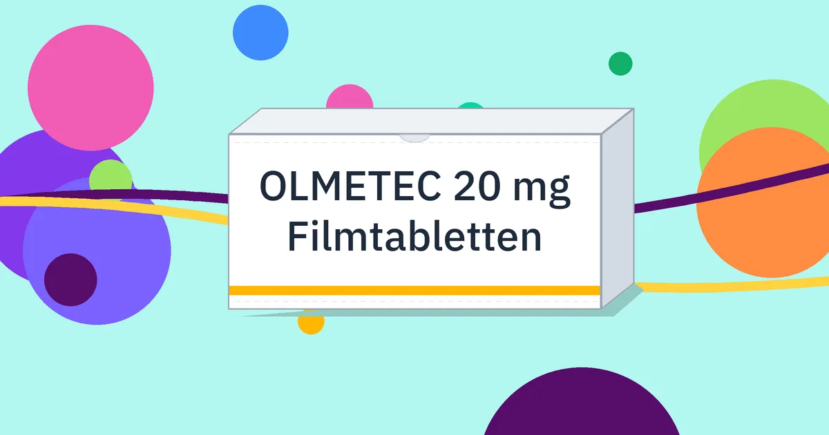 Symbolbild: Packung mit der Aufschrift OLMETEC 20 mg Filmtabletten (PZN 02231212) – Verfügbarkeit und Bezug in Apotheken in Frankfurt am Main