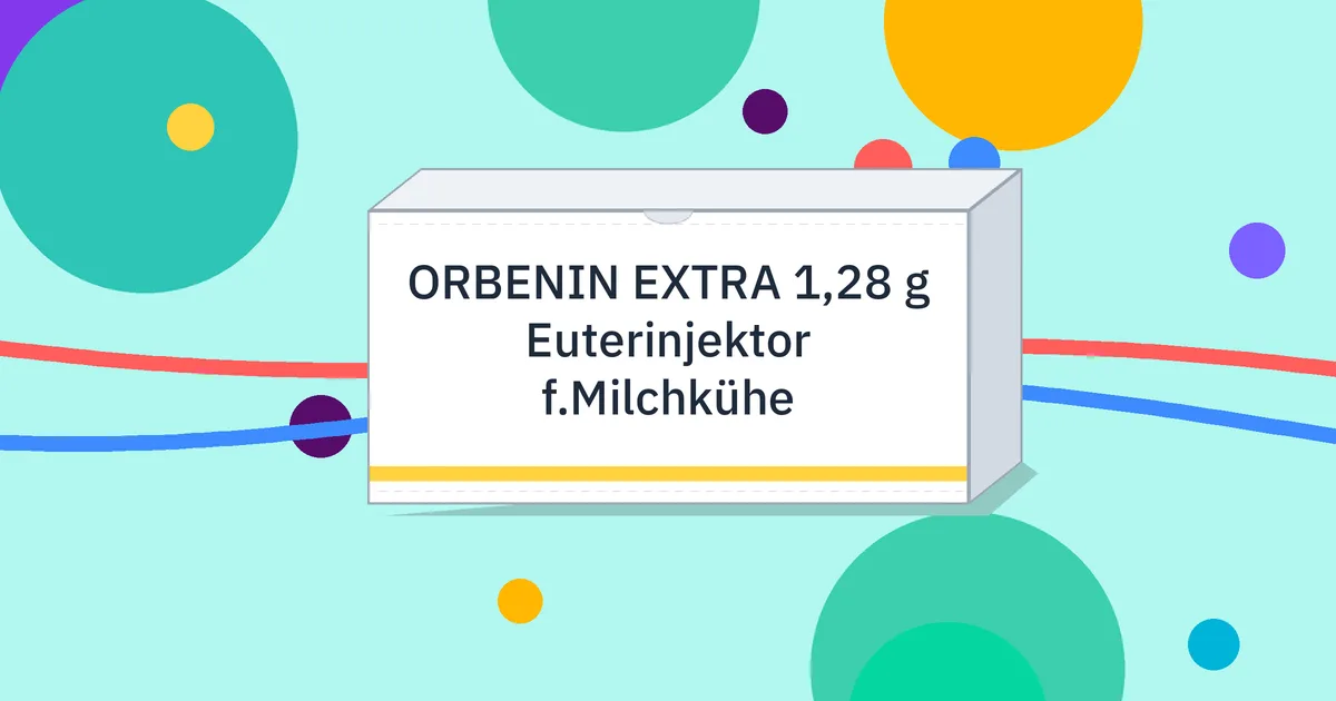 Symbolbild: Packung mit der Aufschrift ORBENIN EXTRA 1,28 g Euterinjektor f.Milchkühe (PZN 07576097) – Verfügbarkeit und Bezug in Apotheken in Frankfurt am Main