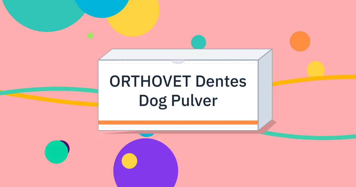 Symbolbild: Packung mit der Aufschrift ORTHOVET Dentes Dog Pulver (PZN 14320139) – Verfügbarkeit und Bezug in Apotheken in Frankfurt am Main