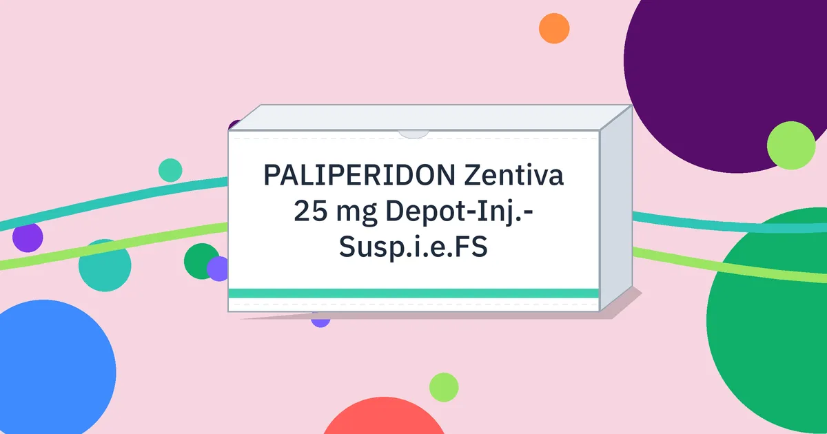 Symbolbild: Packung mit der Aufschrift PALIPERIDON Zentiva 25 mg Depot-Inj.-Susp.i.e.FS (PZN 20038140) – Verfügbarkeit und Bezug in Apotheken in Frankfurt am Main
