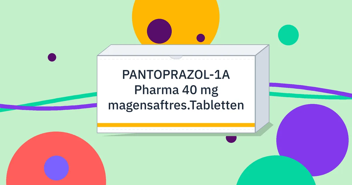 Symbolbild: Packung mit der Aufschrift PANTOPRAZOL-1A Pharma 40 mg magensaftres.Tabletten (PZN 05395960) – Verfügbarkeit und Bezug in Apotheken in Frankfurt am Main