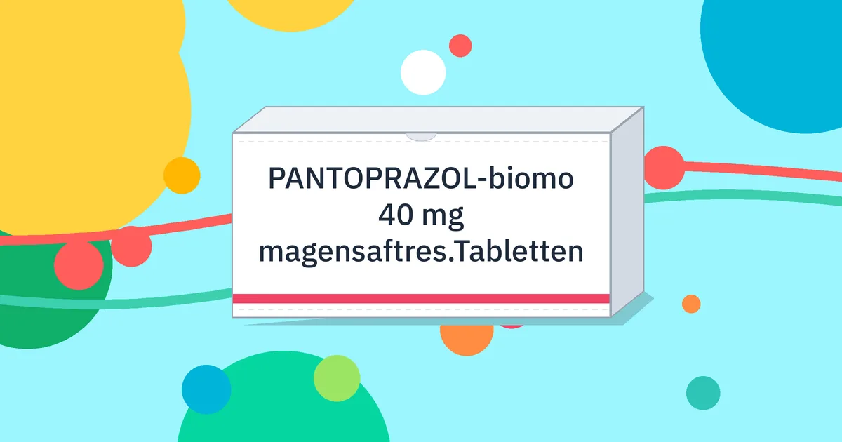 Symbolbild: Packung mit der Aufschrift PANTOPRAZOL-biomo 40 mg magensaftres.Tabletten (PZN 00294734) – Verfügbarkeit und Bezug in Apotheken in Frankfurt am Main