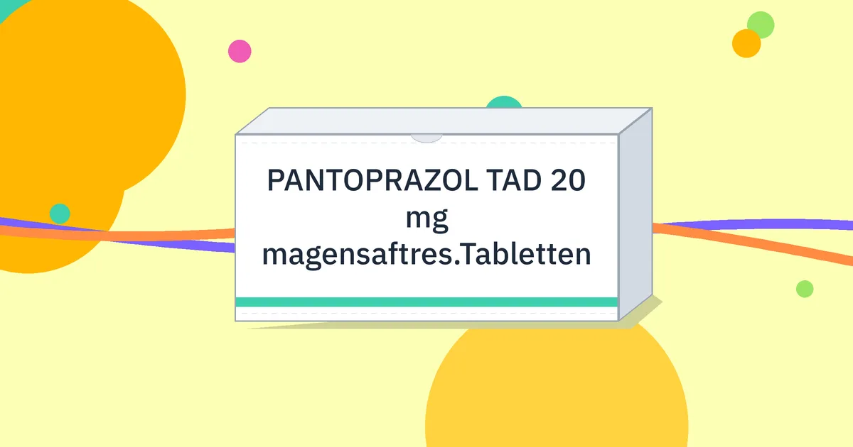 Symbolbild: Packung mit der Aufschrift PANTOPRAZOL TAD 20 mg magensaftres.Tabletten (PZN 18121684) – Verfügbarkeit und Bezug in Apotheken in Frankfurt am Main