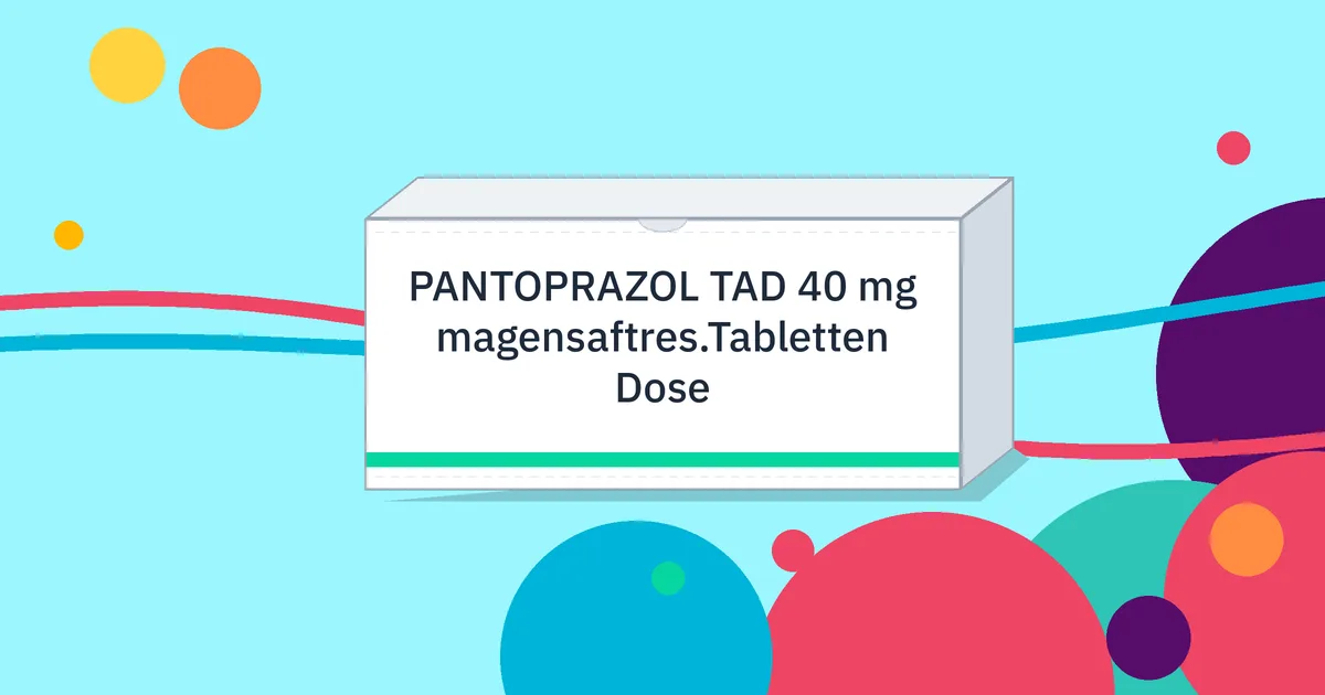 Symbolbild: Packung mit der Aufschrift PANTOPRAZOL TAD 40 mg magensaftres.Tabletten Dose (PZN 20539830) – Verfügbarkeit und Bezug in Apotheken in Frankfurt am Main