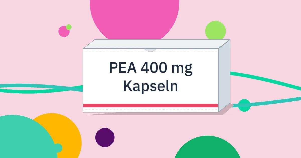 Symbolbild: Packung mit der Aufschrift PEA 400 mg Kapseln (PZN 19155194) – Verfügbarkeit und Bezug in Apotheken in Frankfurt am Main