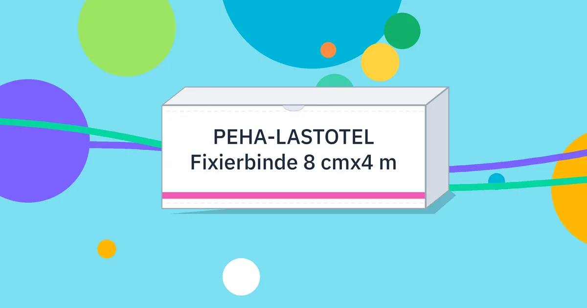 Symbolbild: Packung mit der Aufschrift PEHA-LASTOTEL Fixierbinde 8 cmx4 m (PZN 17452657) – Verfügbarkeit und Bezug in Apotheken in Frankfurt am Main