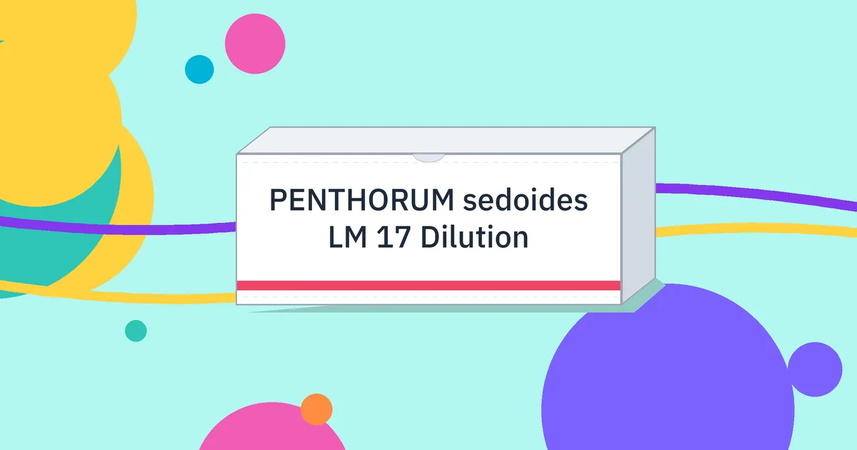 Symbolbild: Packung mit der Aufschrift PENTHORUM sedoides LM 17 Dilution (PZN 13634700) – Verfügbarkeit und Bezug in Apotheken in Frankfurt am Main