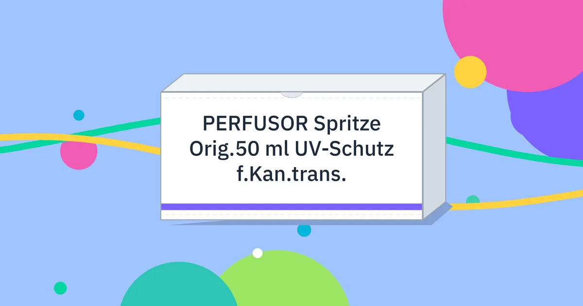 Symbolbild: Packung mit der Aufschrift PERFUSOR Spritze Orig.50 ml UV-Schutz f.Kan.trans. (PZN 10737339) – Verfügbarkeit und Bezug in Apotheken in Frankfurt am Main