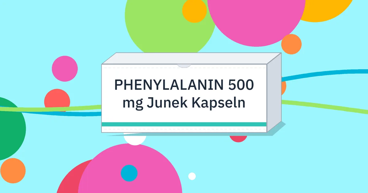 Symbolbild: Packung mit der Aufschrift PHENYLALANIN 500 mg Junek Kapseln (PZN 00135272) – Verfügbarkeit und Bezug in Apotheken in Frankfurt am Main