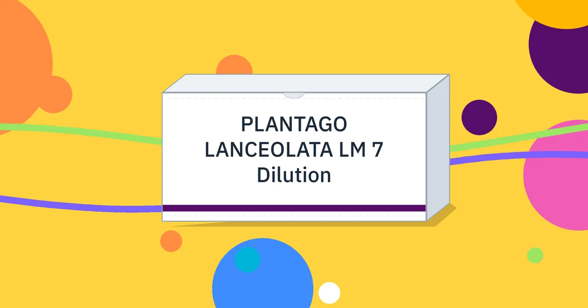 Symbolbild: Packung mit der Aufschrift PLANTAGO LANCEOLATA LM 7 Dilution (PZN 13036703) – Verfügbarkeit und Bezug in Apotheken in Frankfurt am Main