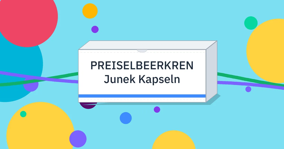 Symbolbild: Packung mit der Aufschrift PREISELBEERKREN Junek Kapseln (PZN 10307254) – Verfügbarkeit und Bezug in Apotheken in Frankfurt am Main