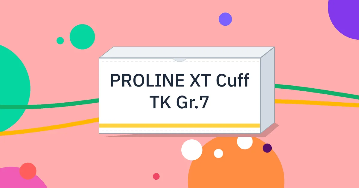 Symbolbild: Packung mit der Aufschrift PROLINE XT Cuff TK Gr.7 (PZN 17599886) – Verfügbarkeit und Bezug in Apotheken in Frankfurt am Main