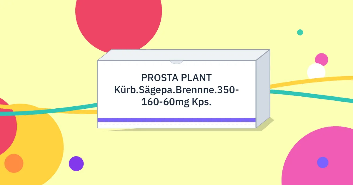 Symbolbild: Packung mit der Aufschrift PROSTA PLANT Kürb.Sägepa.Brennne.350-160-60mg Kps. (PZN 16351003) – Verfügbarkeit und Bezug in Apotheken in Frankfurt am Main