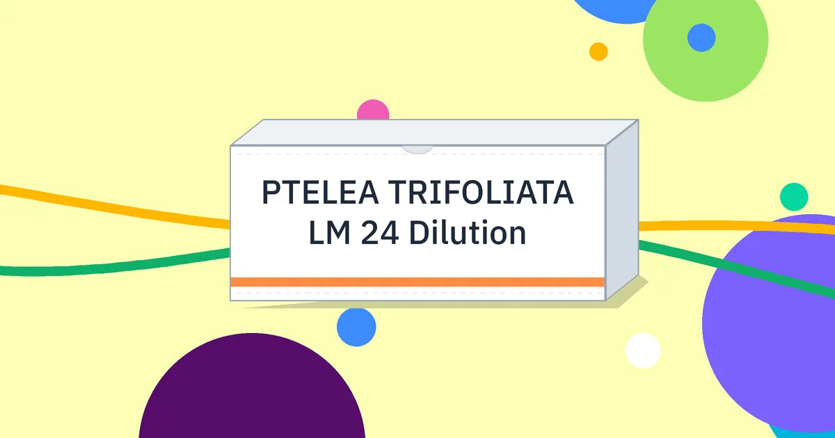 Symbolbild: Packung mit der Aufschrift PTELEA TRIFOLIATA LM 24 Dilution (PZN 13670475) – Verfügbarkeit und Bezug in Apotheken in Frankfurt am Main