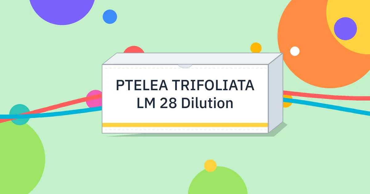 Symbolbild: Packung mit der Aufschrift PTELEA TRIFOLIATA LM 28 Dilution (PZN 13670541) – Verfügbarkeit und Bezug in Apotheken in Frankfurt am Main