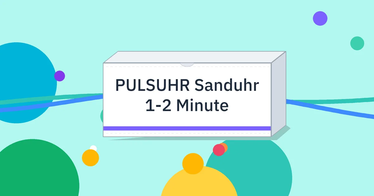 Symbolbild: Packung mit der Aufschrift PULSUHR Sanduhr 1-2 Minute (PZN 01735531) – Verfügbarkeit und Bezug in Apotheken in Frankfurt am Main
