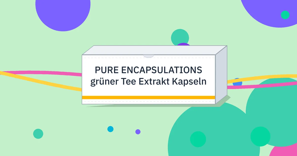 Symbolbild: Packung mit der Aufschrift PURE ENCAPSULATIONS grüner Tee Extrakt Kapseln (PZN 05134633) – Verfügbarkeit und Bezug in Apotheken in Frankfurt am Main