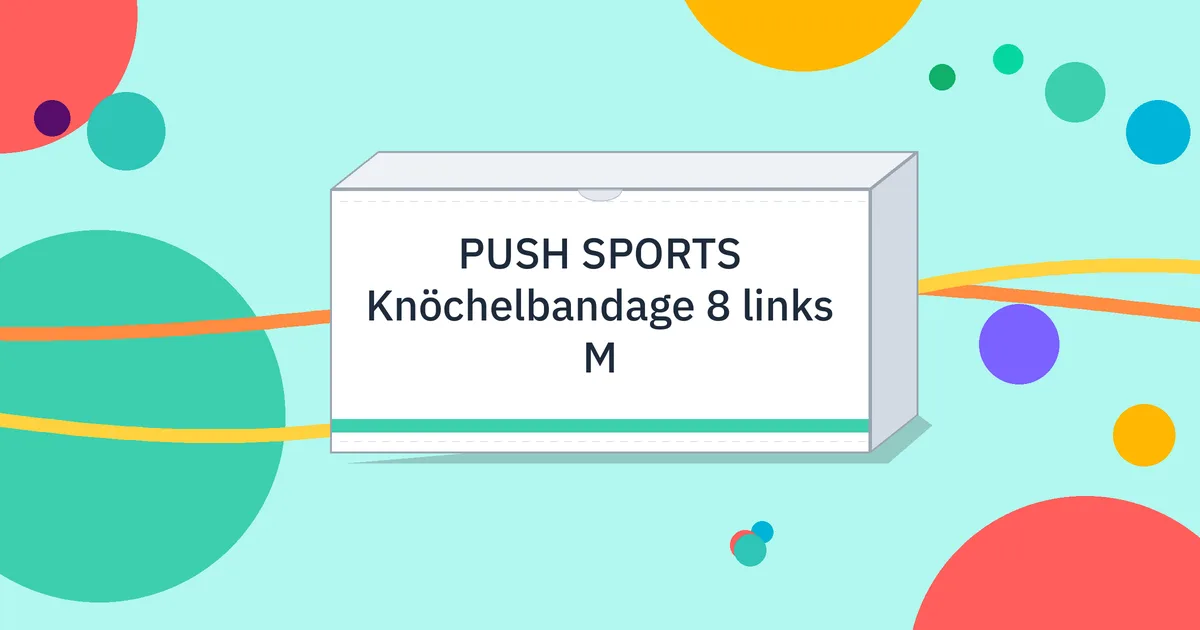 Symbolbild: Packung mit der Aufschrift PUSH SPORTS Knöchelbandage 8 links M (PZN 16724059) – Verfügbarkeit und Bezug in Apotheken in Frankfurt am Main