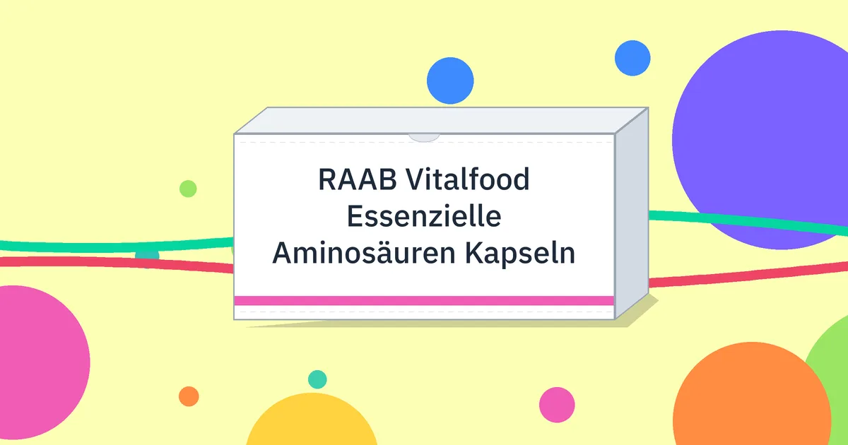 Symbolbild: Packung mit der Aufschrift RAAB Vitalfood Essenzielle Aminosäuren Kapseln (PZN 19986021) – Verfügbarkeit und Bezug in Apotheken in Frankfurt am Main