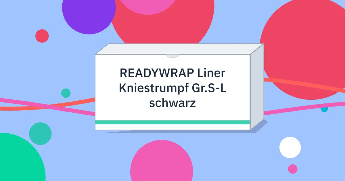Symbolbild: Packung mit der Aufschrift READYWRAP Liner Kniestrumpf Gr.S-L schwarz (PZN 18017633) – Verfügbarkeit und Bezug in Apotheken in Frankfurt am Main