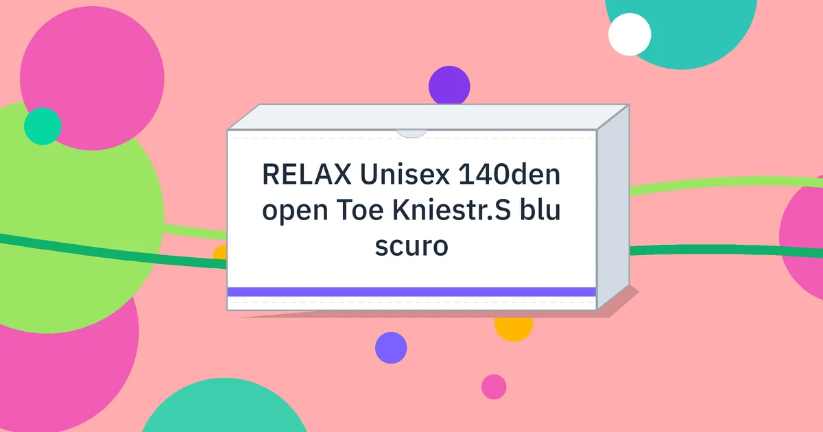 Symbolbild: Packung mit der Aufschrift RELAX Unisex 140den open Toe Kniestr.S blu scuro (PZN 16189979) – Verfügbarkeit und Bezug in Apotheken in Frankfurt am Main