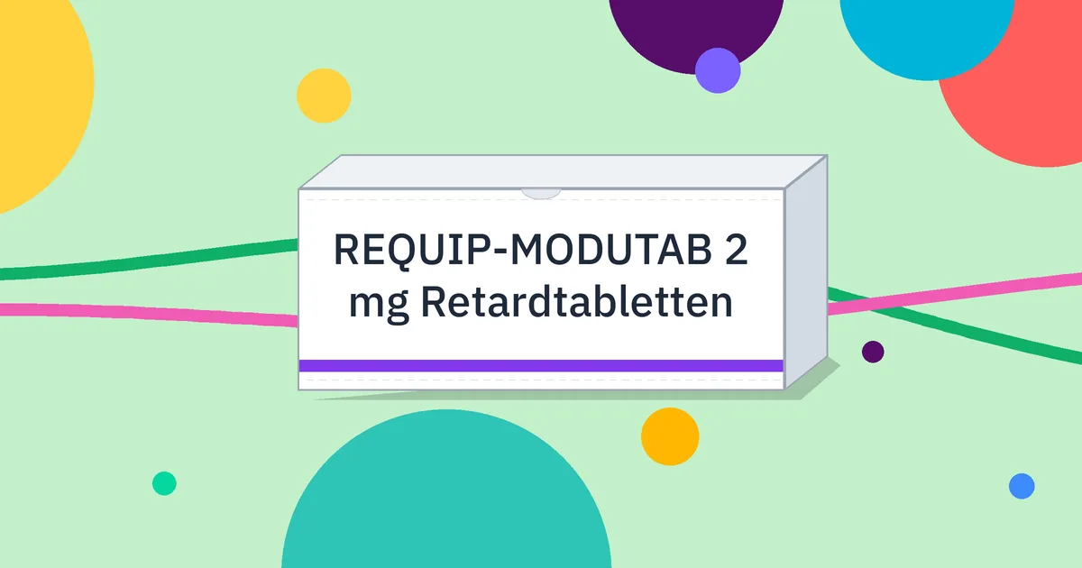 Symbolbild: Packung mit der Aufschrift REQUIP-MODUTAB 2 mg Retardtabletten (PZN 06838520) – Verfügbarkeit und Bezug in Apotheken in Frankfurt am Main