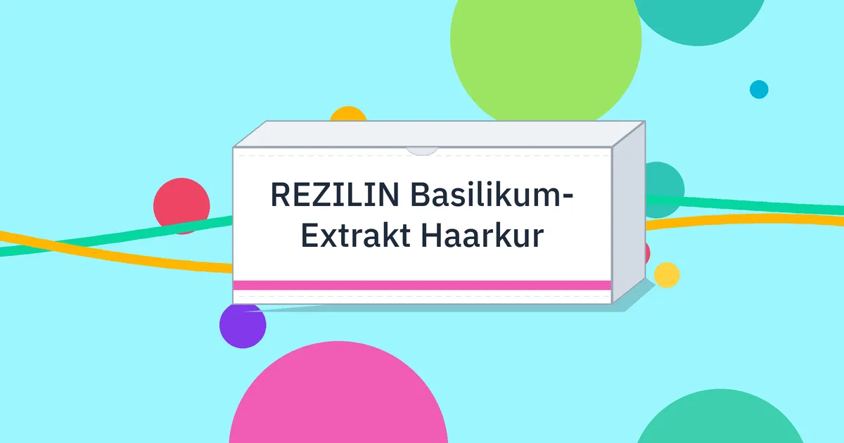 Symbolbild: Packung mit der Aufschrift REZILIN Basilikum-Extrakt Haarkur (PZN 14299505) – Verfügbarkeit und Bezug in Apotheken in Frankfurt am Main