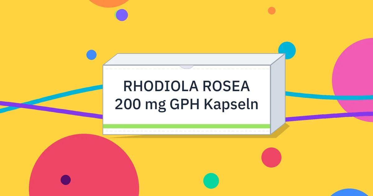 Symbolbild: Packung mit der Aufschrift RHODIOLA ROSEA 200 mg GPH Kapseln (PZN 05897101) – Verfügbarkeit und Bezug in Apotheken in Frankfurt am Main