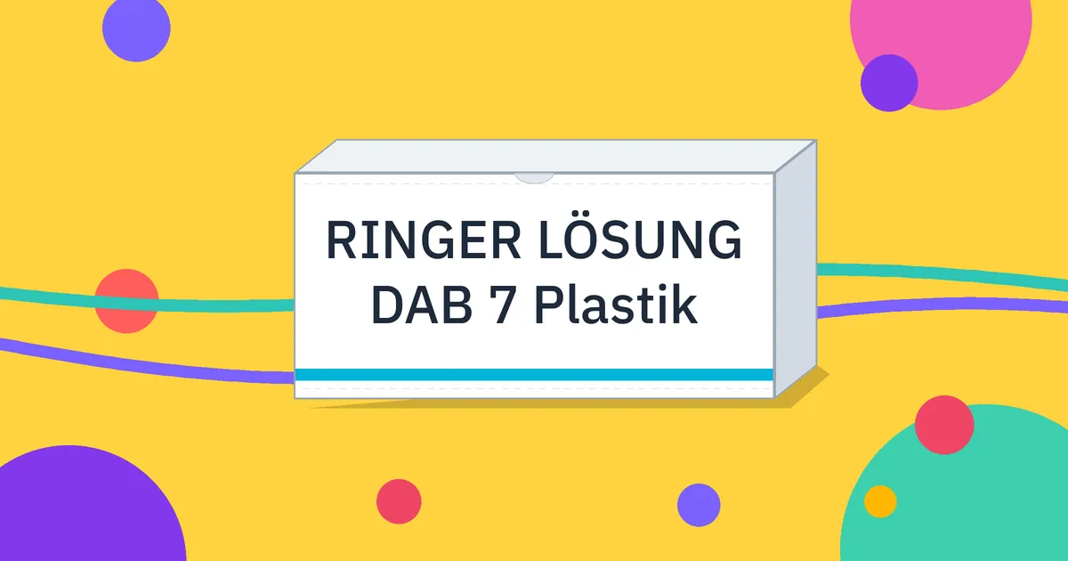 Symbolbild: Packung mit der Aufschrift RINGER LÖSUNG DAB 7 Plastik (PZN 01208435) – Verfügbarkeit und Bezug in Apotheken in Frankfurt am Main