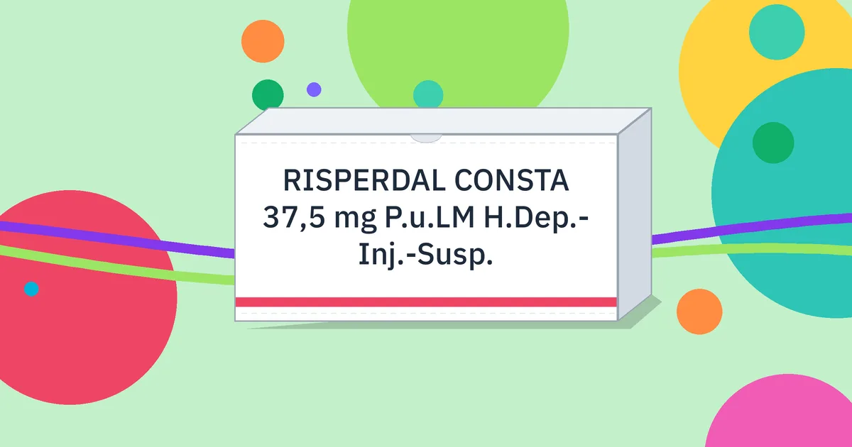 Symbolbild: Packung mit der Aufschrift RISPERDAL CONSTA 37,5 mg P.u.LM H.Dep.-Inj.-Susp. (PZN 02650067) – Verfügbarkeit und Bezug in Apotheken in Frankfurt am Main