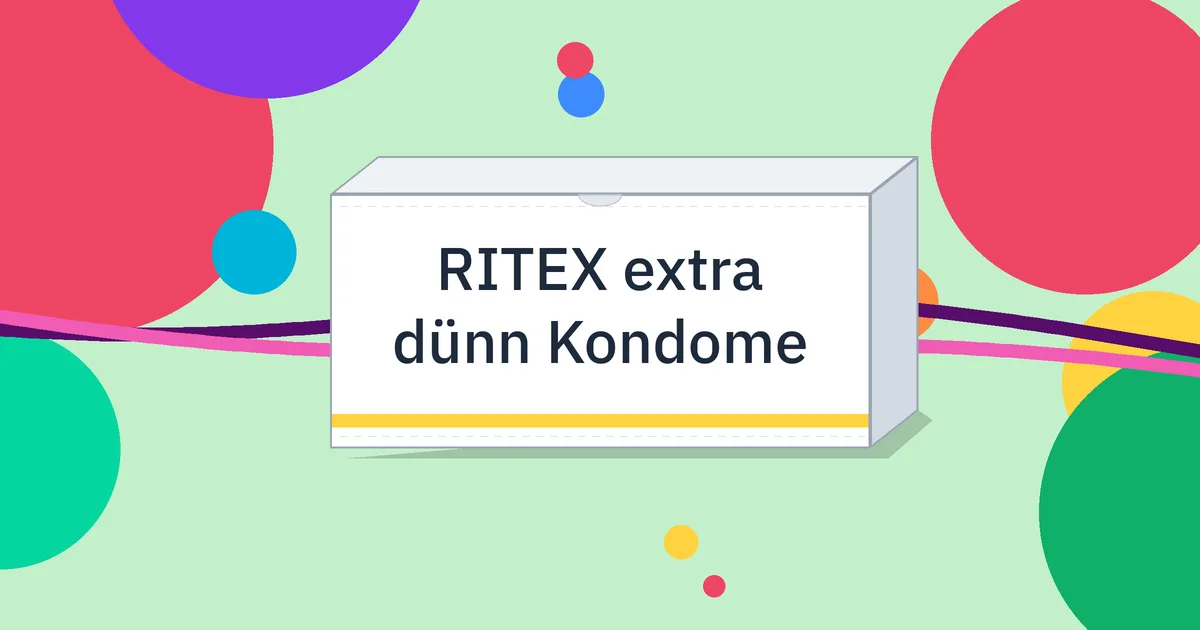 Symbolbild: Packung mit der Aufschrift RITEX extra dünn Kondome (PZN 10180687) – Verfügbarkeit und Bezug in Apotheken in Frankfurt am Main
