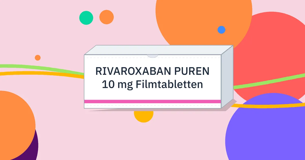 Symbolbild: Packung mit der Aufschrift RIVAROXABAN PUREN 10 mg Filmtabletten (PZN 14006331) – Verfügbarkeit und Bezug in Apotheken in Frankfurt am Main
