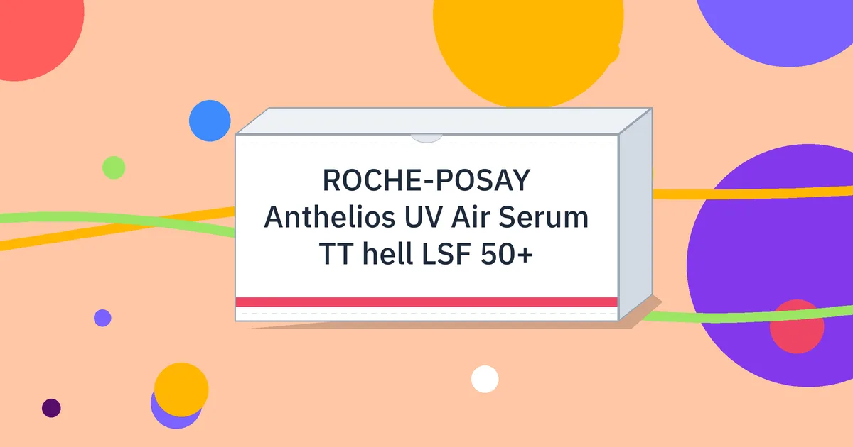 Symbolbild: Packung mit der Aufschrift ROCHE-POSAY Anthelios UV Air Serum TT hell LSF 50+ (PZN 20103676) – Verfügbarkeit und Bezug in Apotheken in Frankfurt am Main