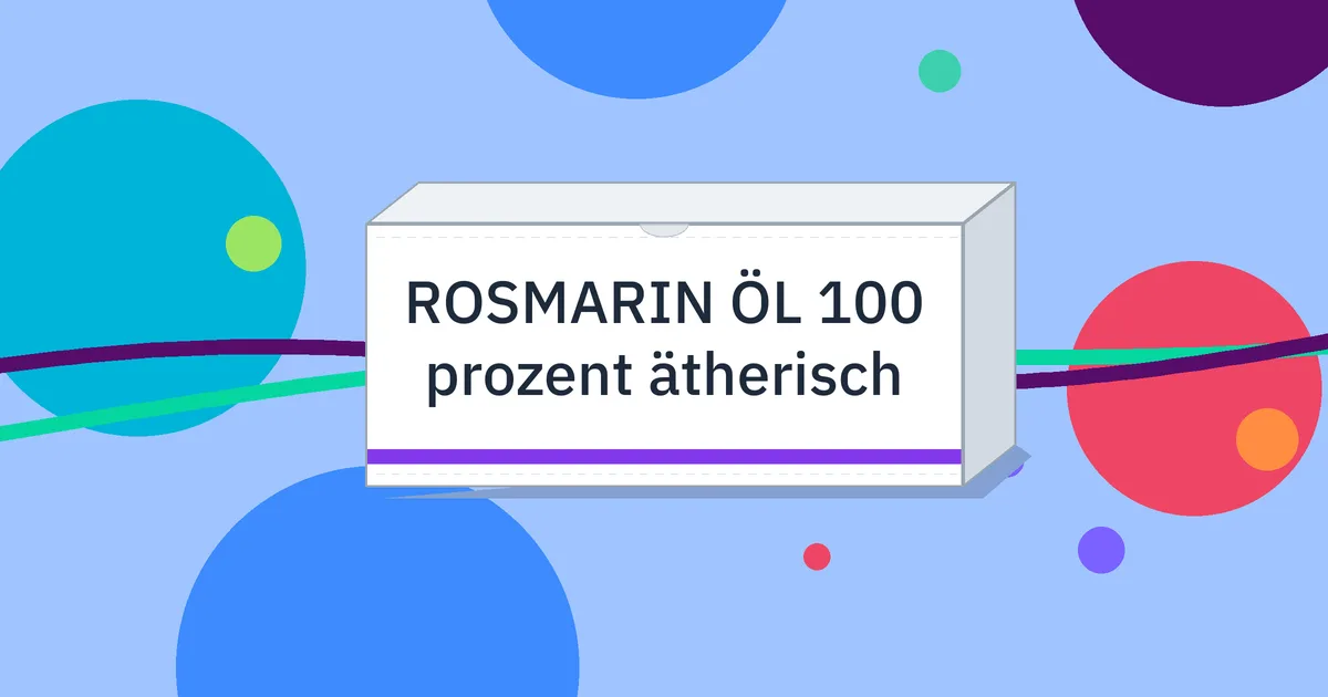 Symbolbild: Packung mit der Aufschrift ROSMARIN ÖL 100 prozent ätherisch (PZN 07204958) – Verfügbarkeit und Bezug in Apotheken in Frankfurt am Main