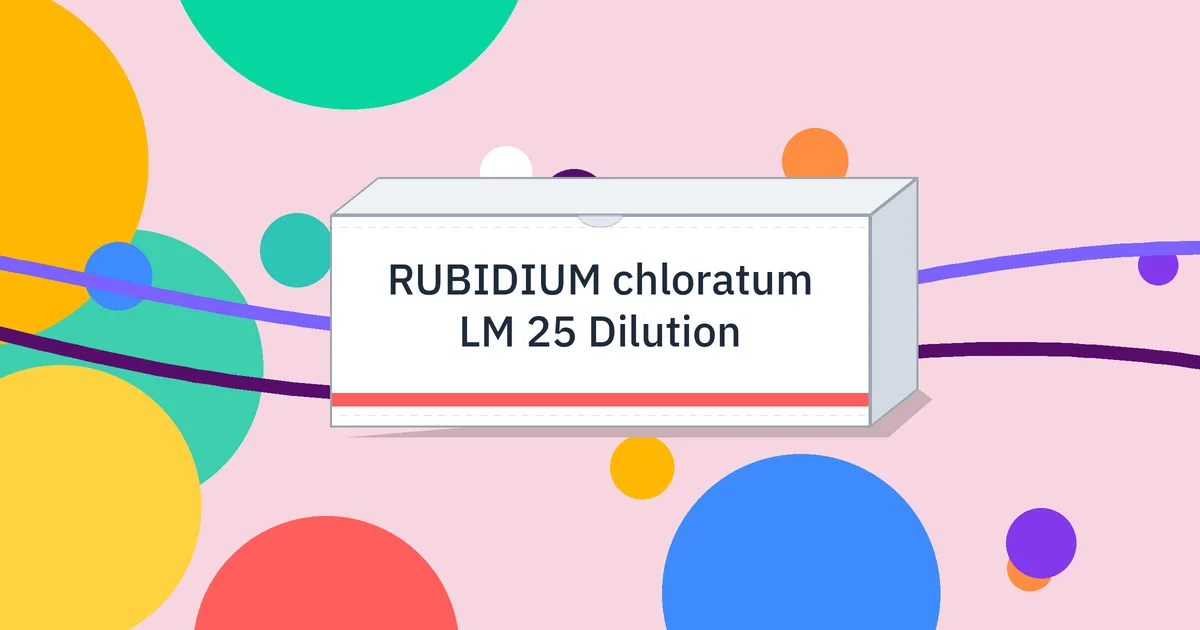 Symbolbild: Packung mit der Aufschrift RUBIDIUM chloratum LM 25 Dilution (PZN 13171996) – Verfügbarkeit und Bezug in Apotheken in Frankfurt am Main