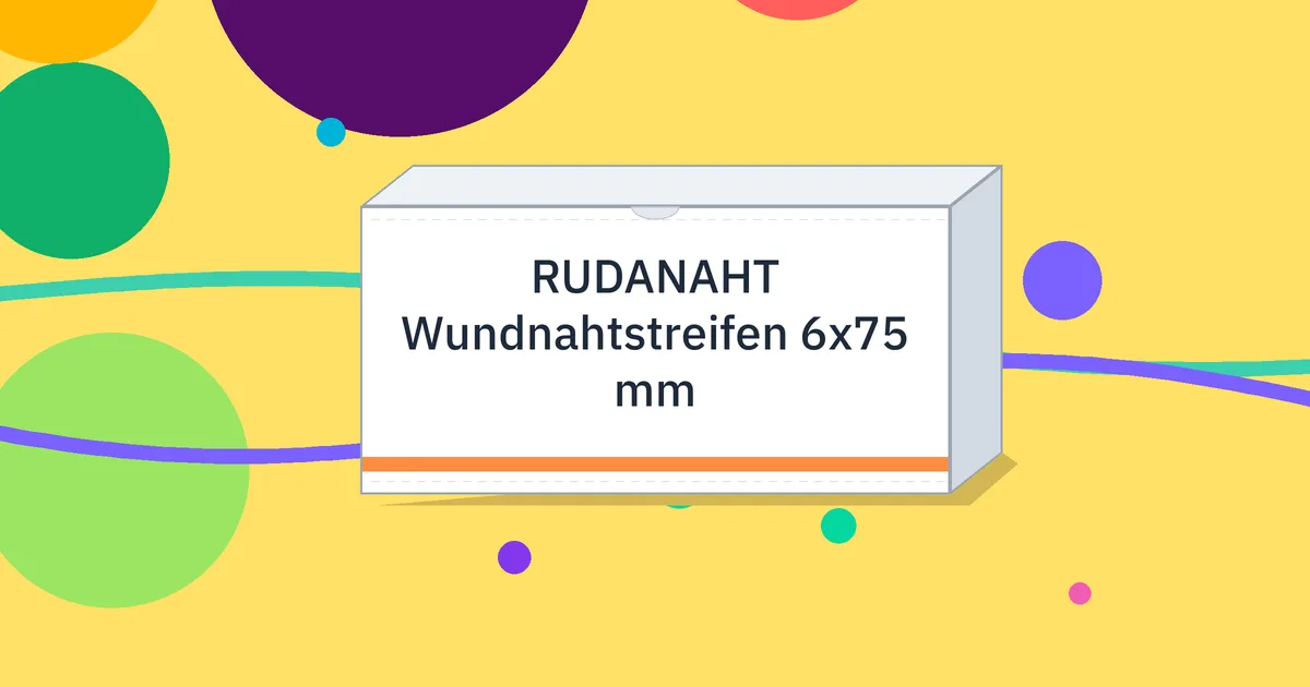 Symbolbild: Packung mit der Aufschrift RUDANAHT Wundnahtstreifen 6x75 mm (PZN 00031319) – Verfügbarkeit und Bezug in Apotheken in Frankfurt am Main