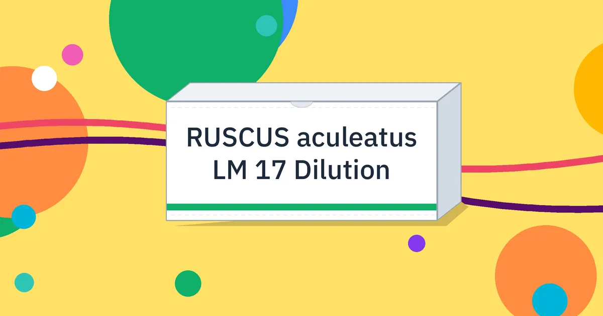 Symbolbild: Packung mit der Aufschrift RUSCUS aculeatus LM 17 Dilution (PZN 13173305) – Verfügbarkeit und Bezug in Apotheken in Frankfurt am Main